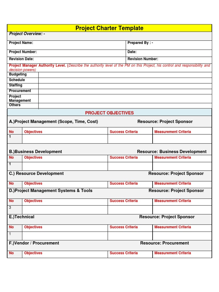 Project Charter Template (Sample) PDF | PDF | Project Management | Business