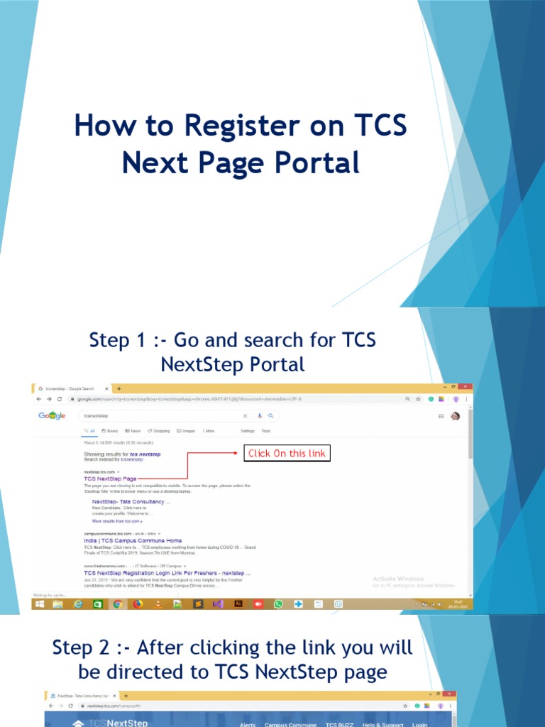 How To Register On TCS Next Page Portal | PDF | Computing | Computing And Information Technology