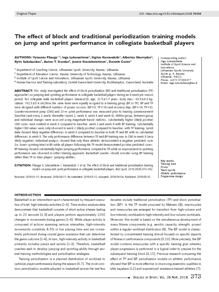 The Effect of Block and Traditional Periodization Training Models On ...