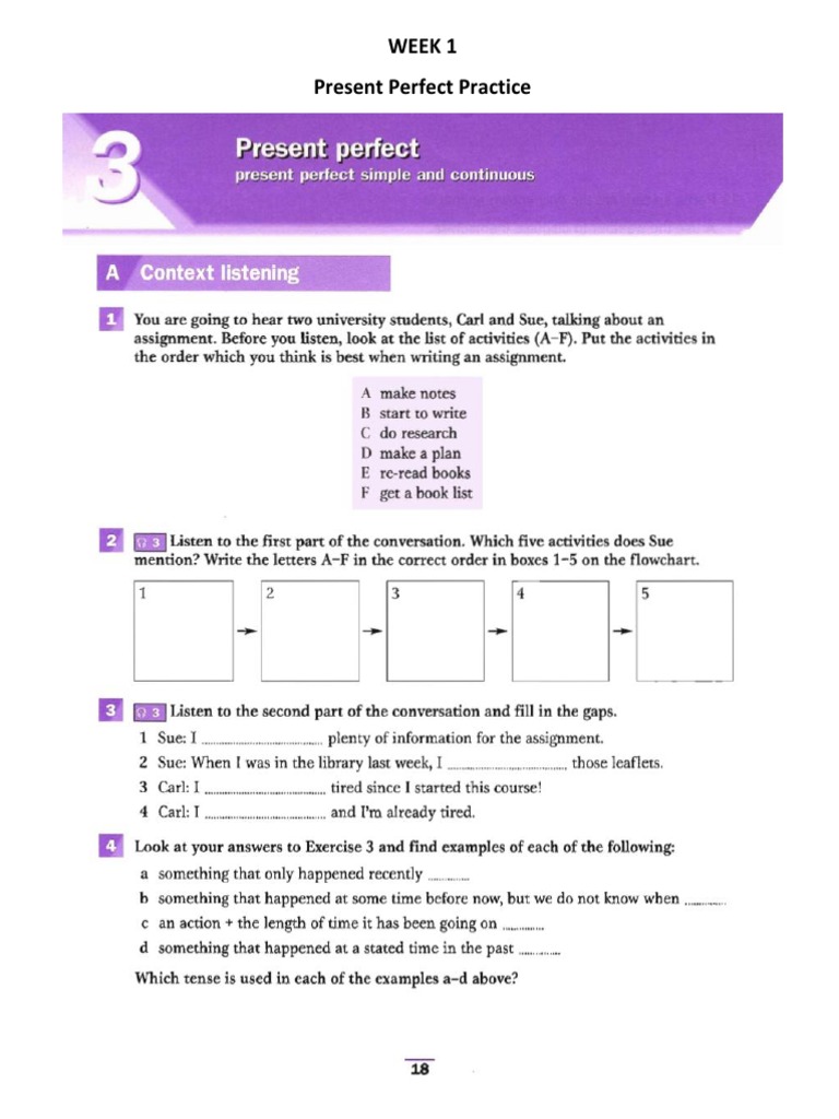 Present Perfect Practice | PDF