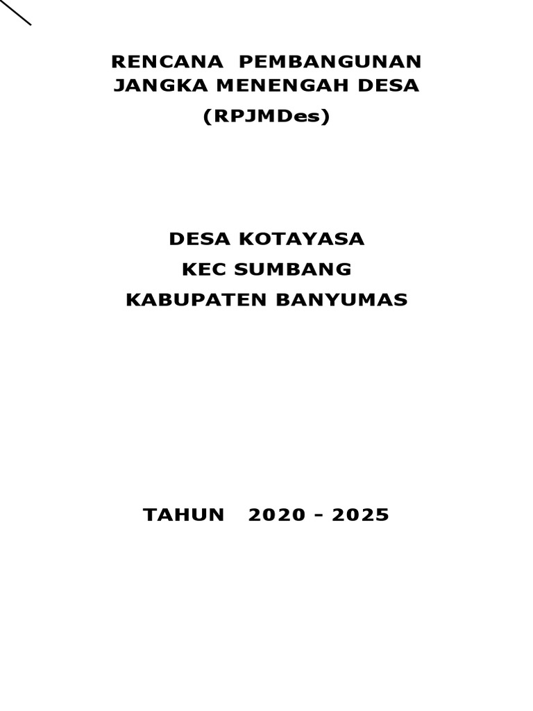 Contoh DOKUMEN RPJMDes Word | PDF
