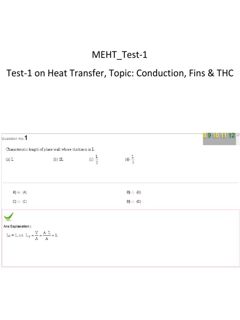 Heat Transfer Tests: Conduction & Radiation | PDF | Science ...