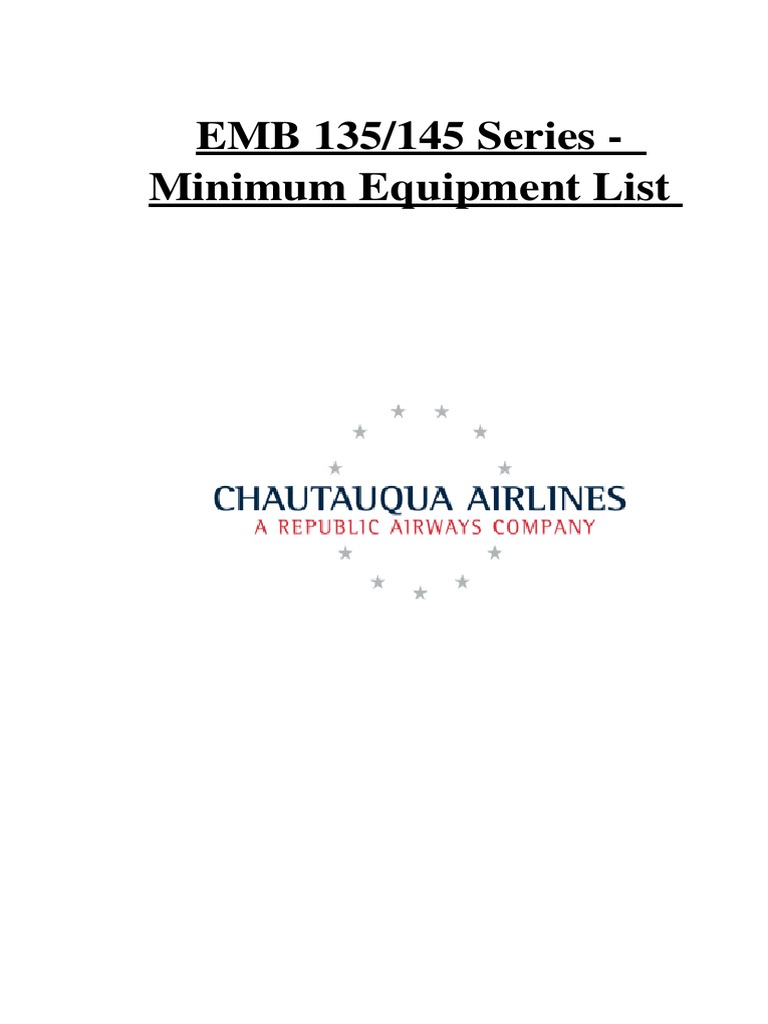 EMB 135/145 Series - Minimum Equipment List | PDF | Engines | Combustion