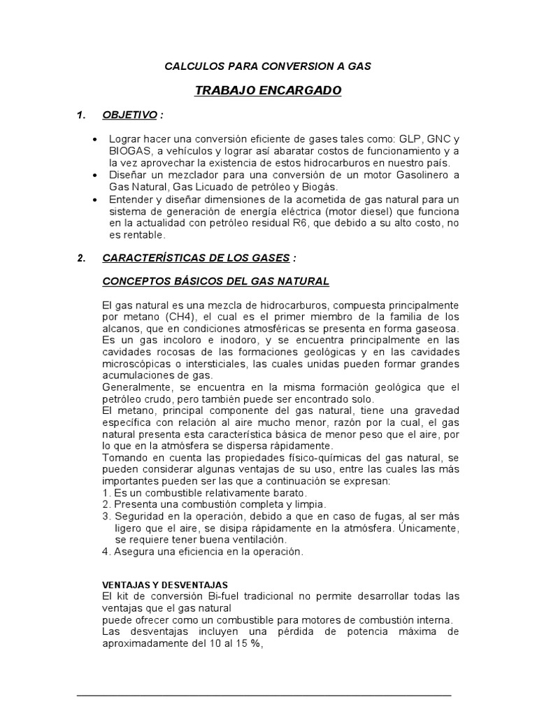 Conversion de GLP A GNV | PDF | Motor de combustión interna | Gas natural