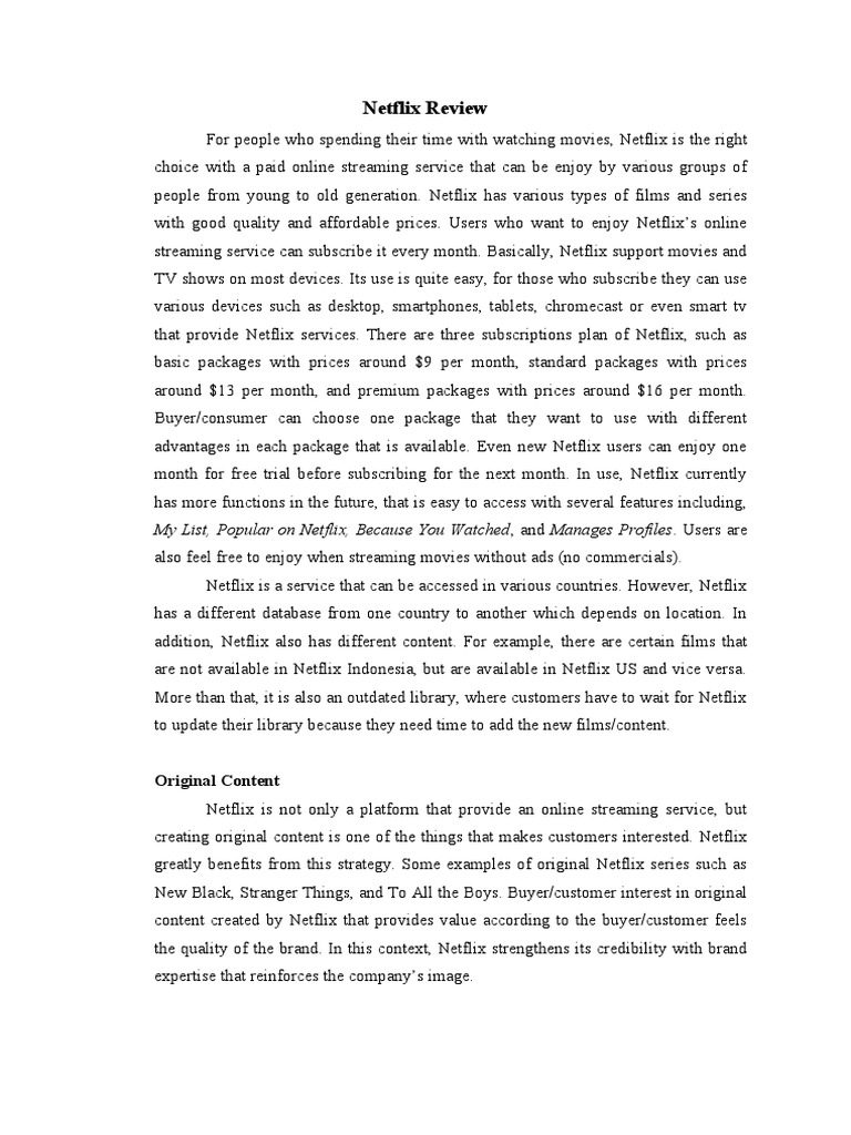 Comprehensive Netflix Review & Insights | PDF | Market Segmentation ...