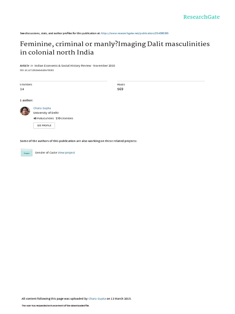 Masculinity - INDIA | PDF | Dalit | Masculinity