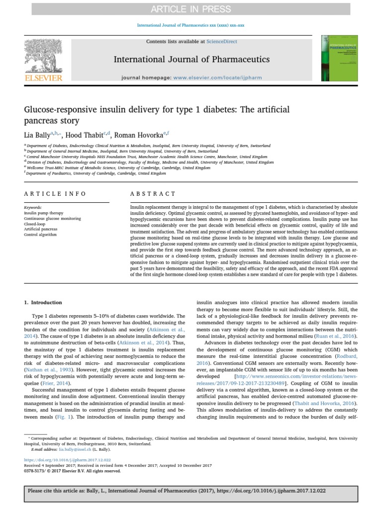 International Journal of Pharmaceutics: Lia Bally, Hood Thabit, Roman ...