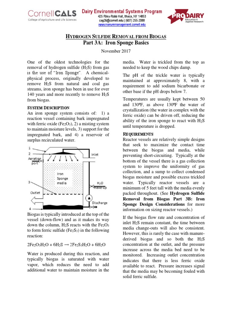H S R B Part 3A: Iron Sponge Basics: Dairy Environmental Systems ...
