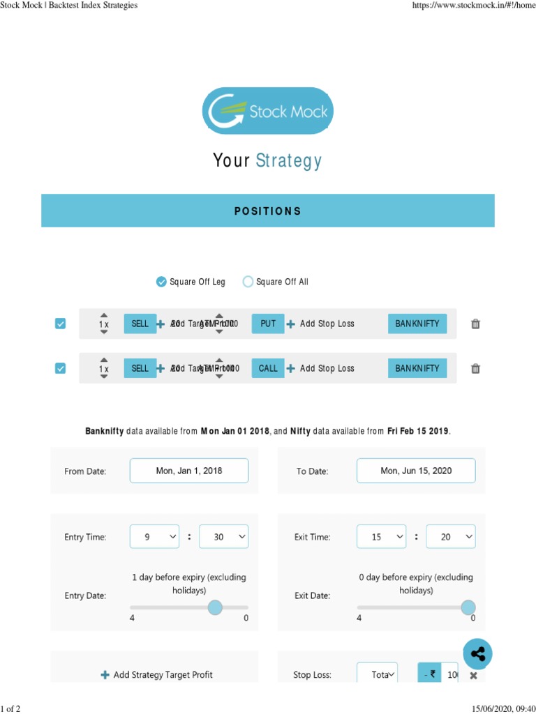 Stock Mock - Backtest Index Strategies | PDF
