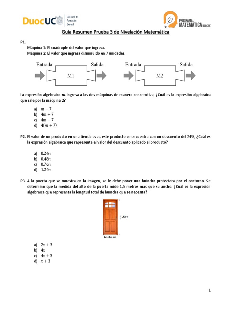 GRP3 Mat1110 2020 01 | PDF | Ecuaciones | Matemática Elemental