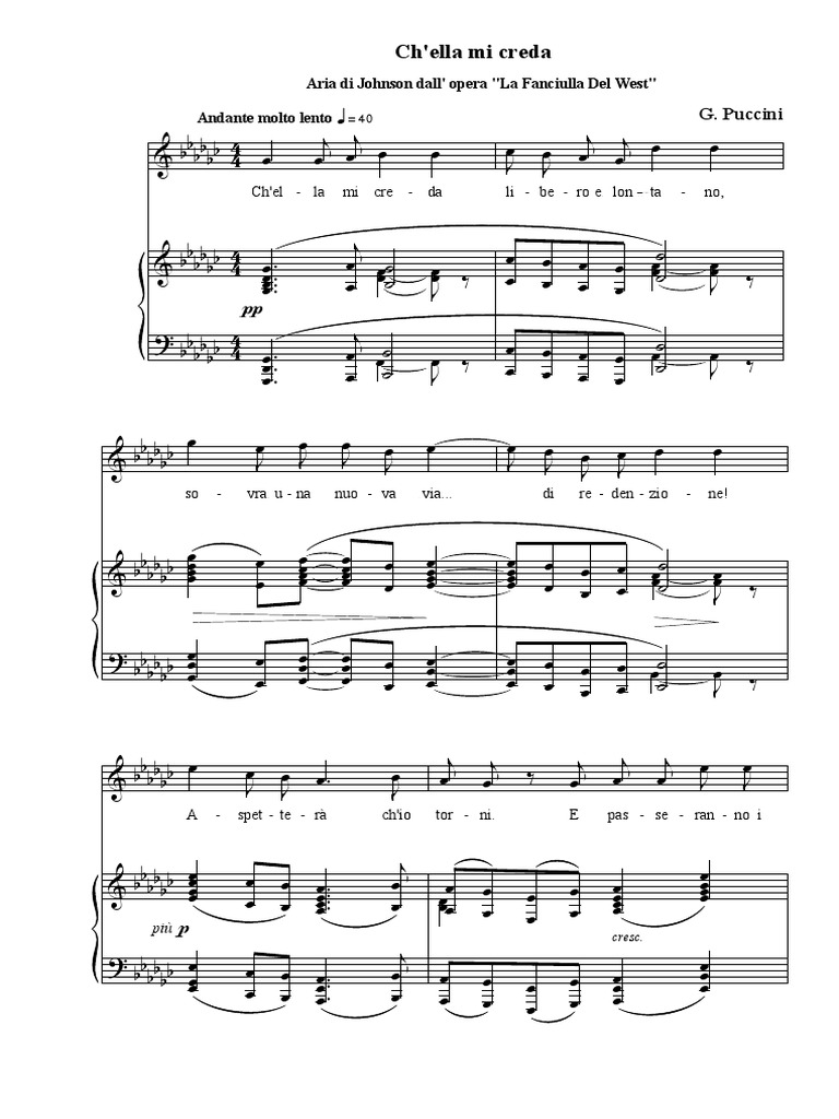 Ch'ella Mi Creda | PDF | Opera | Vocal Musical Compositions