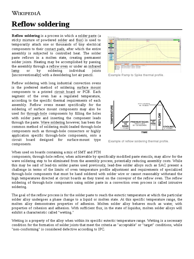 Reflow Soldering: Reflow Soldering Is A Process in Which A Solder Paste ...