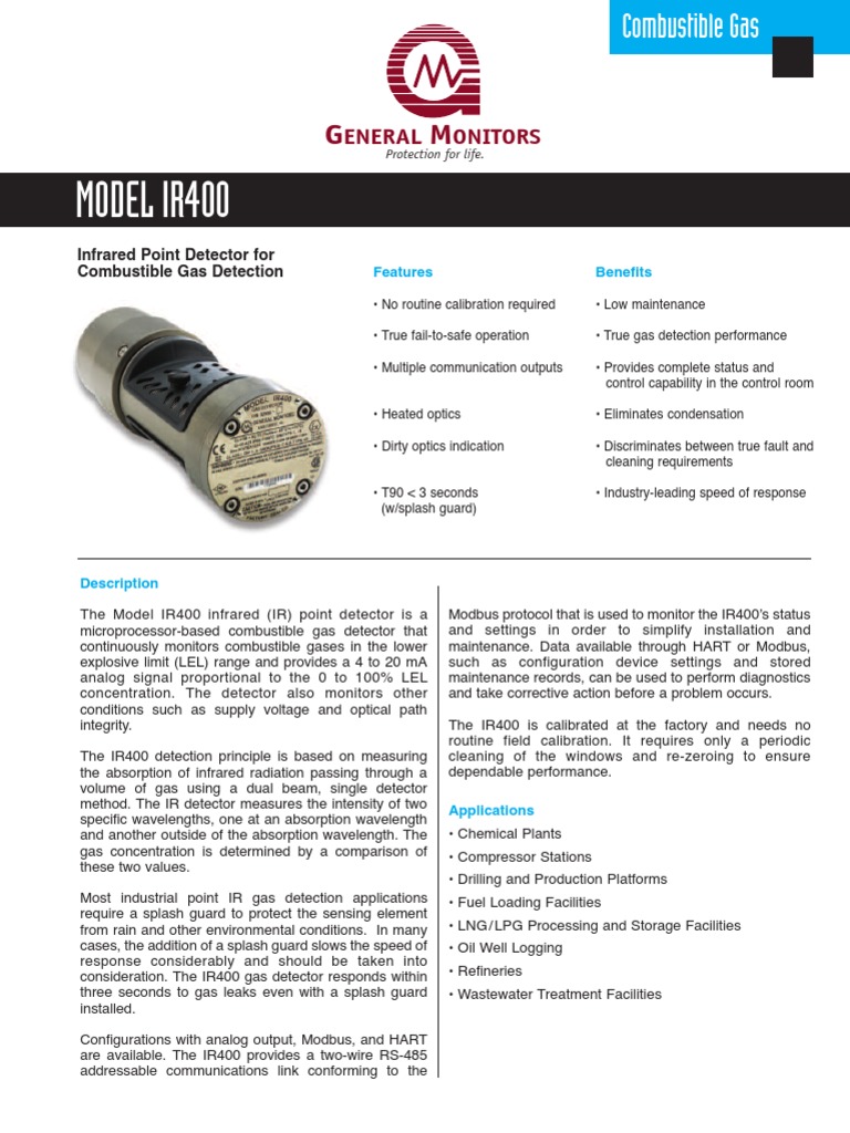 IR400 Data Sheet | PDF | Infrared | Chemistry