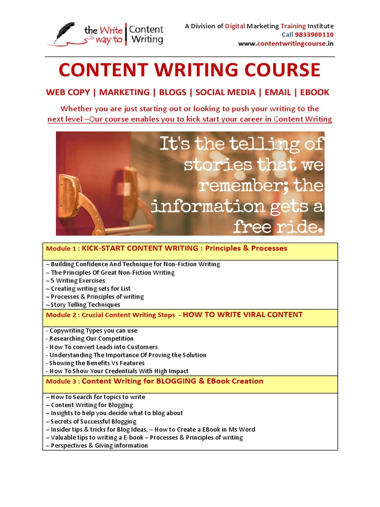 Content Writing Course: Web Copy - Marketing - Blogs - Social Media ...
