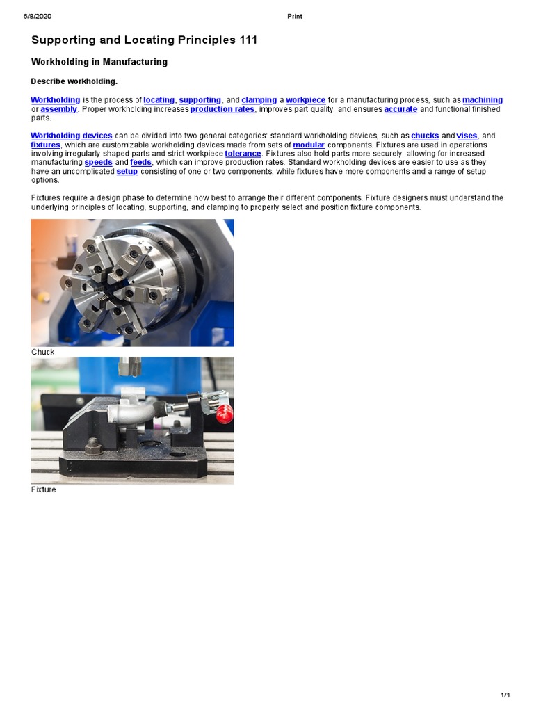 1 - Workholding in Manufacturing PDF | PDF | Business | Technology & Engineering