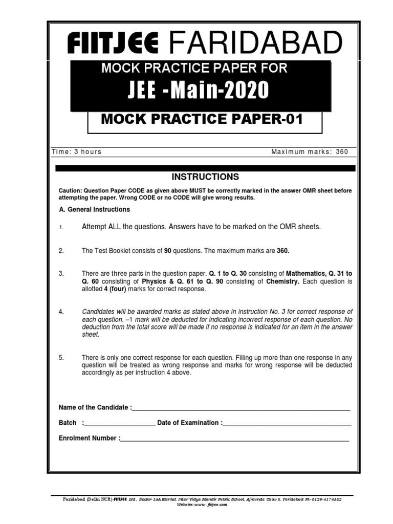 Mock Practice Paper-1 PDF | PDF | Sun | Pressure