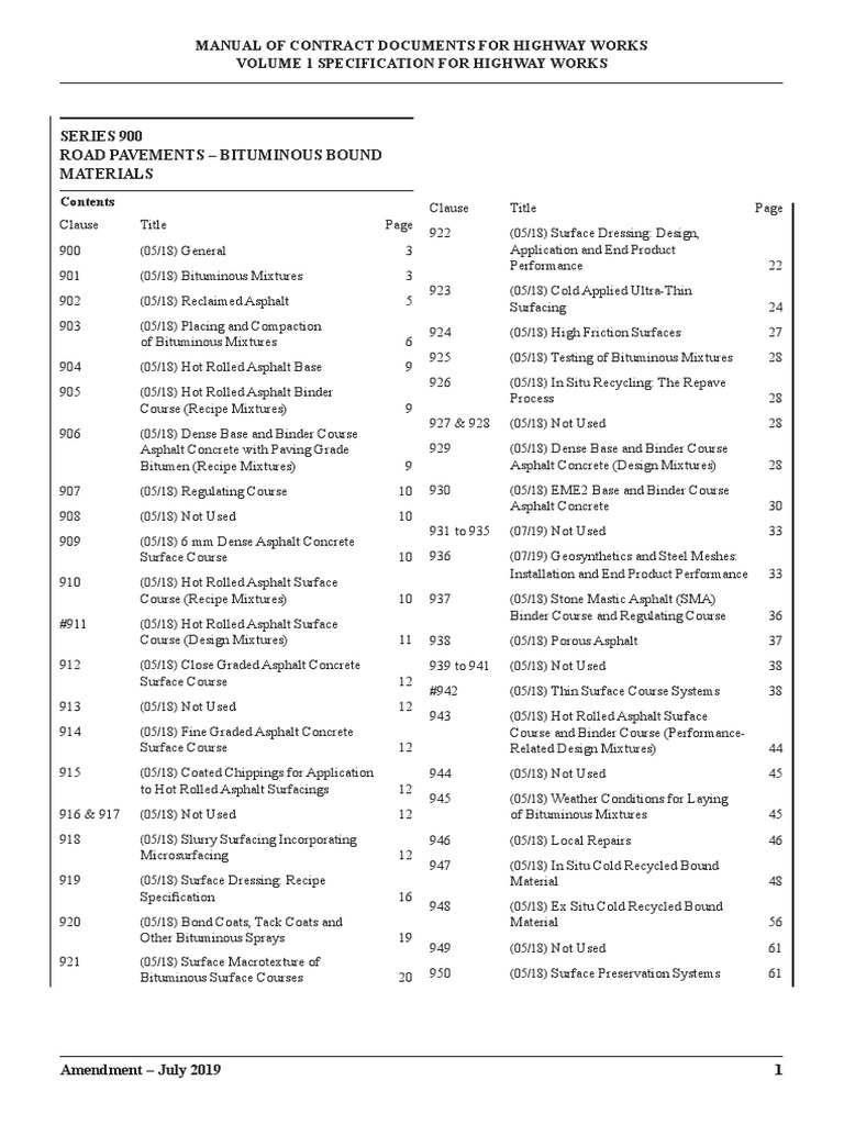 MCHW Vol 1 Series 900 - Web | PDF | Road Surface | Asphalt