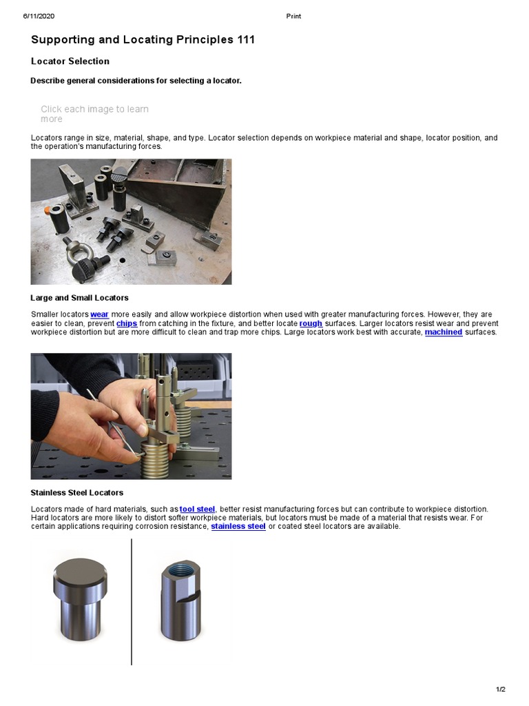 Supporting and Locating Principles 111: Click Each Image To Learn More ...