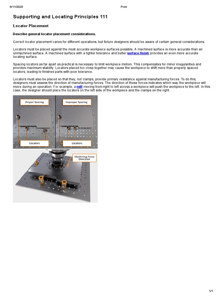 Supporting and Locating Principles 111: Locator Placement | PDF