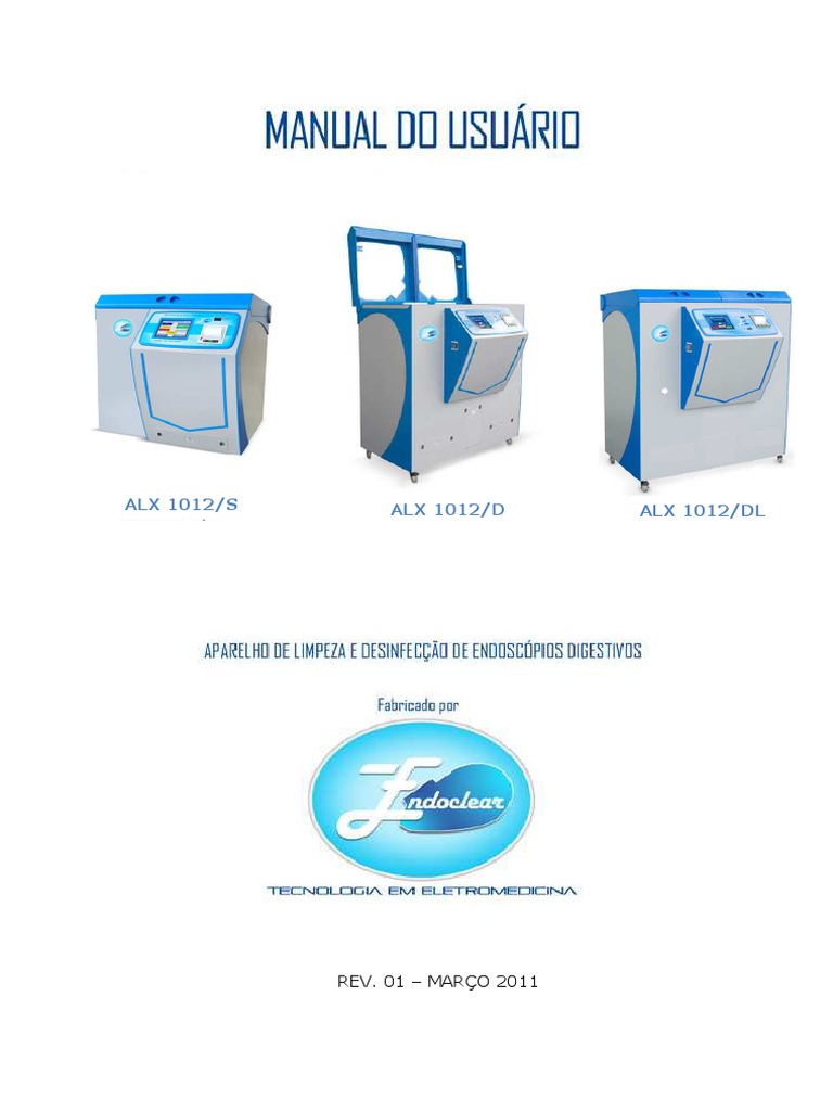 Manual - Reprocessadora Endoclear | PDF | Desinfetante | Tela sensível ...