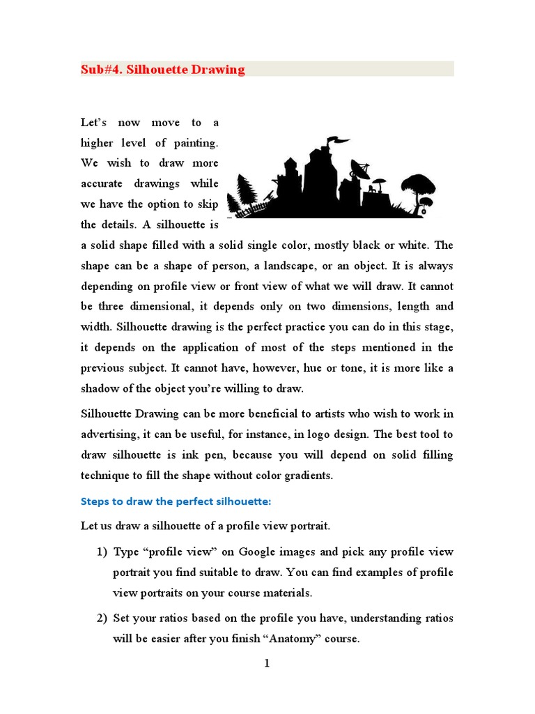 Silhouette Drawing Techniques and Steps | PDF | Career & Growth | Art