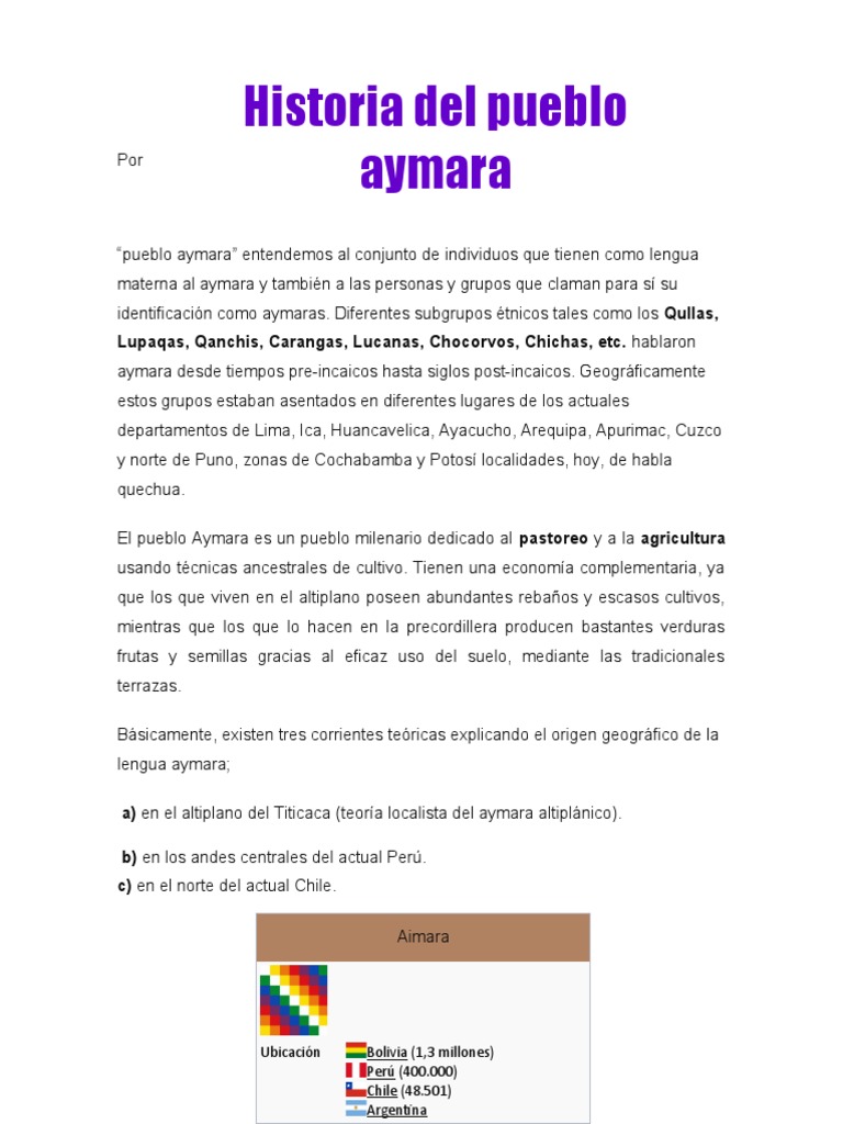Historia Del Pueblo Aymara: Lupaqas, Qanchis, Carangas, Lucanas ...