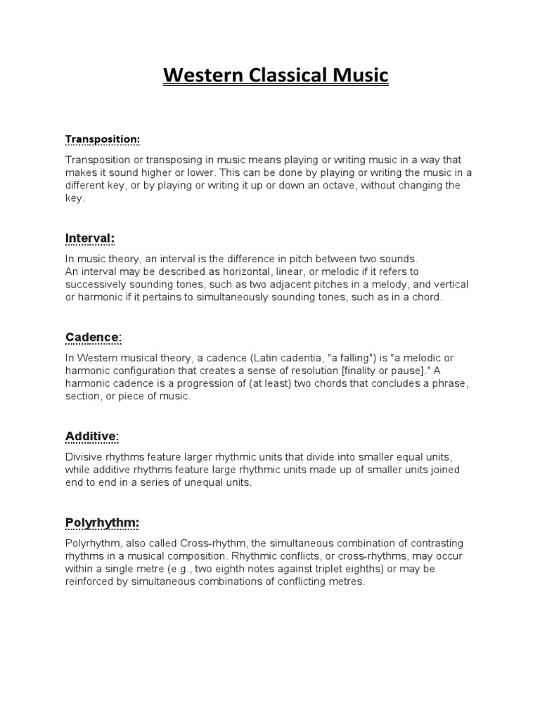 Western Classical Music Notes | PDF | Harmony | Orchestras