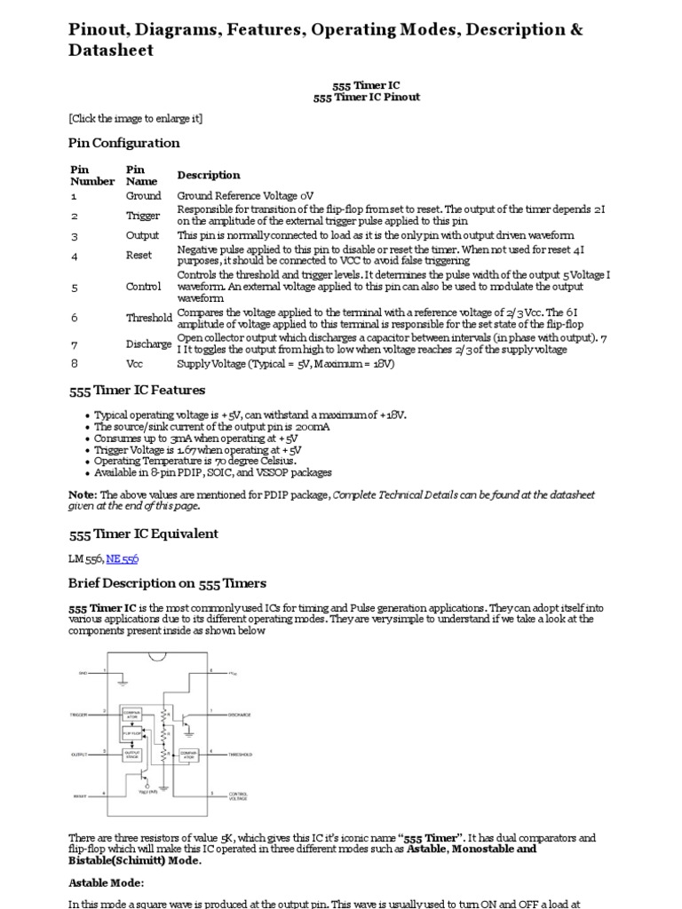 Oscilator 555 With Formulas | PDF | Electronic Engineering | Electrical ...