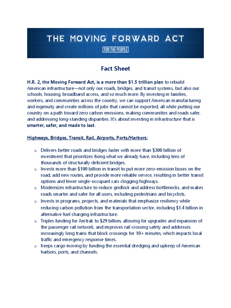 Fact Sheet HR 2 Moving Forward Act FINAL | Download Free PDF ...