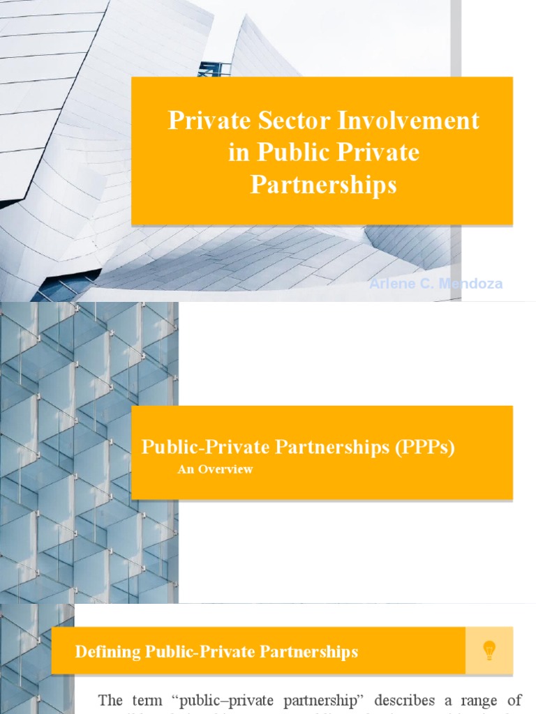 Private Sector Involvement in Public Private Partnerships: Arlene C ...