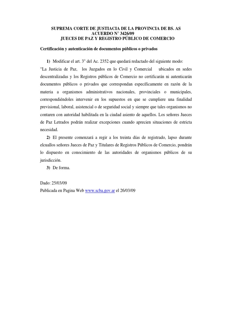 AC3426 Certificación y Autenticación de Documentos Públicos o Privados ...
