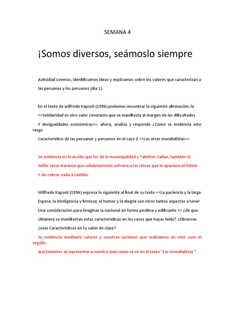 Semana 4 Dia 1 | PDF