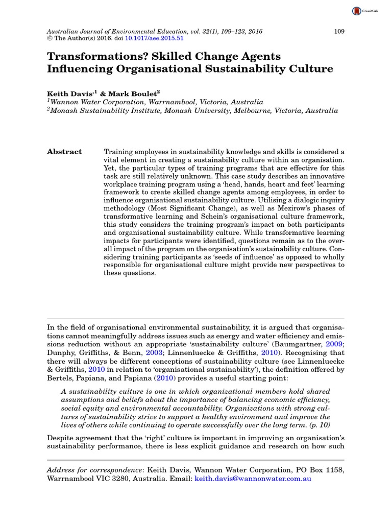 Transformations? Skilled Change Agents Influencing Organisational ...