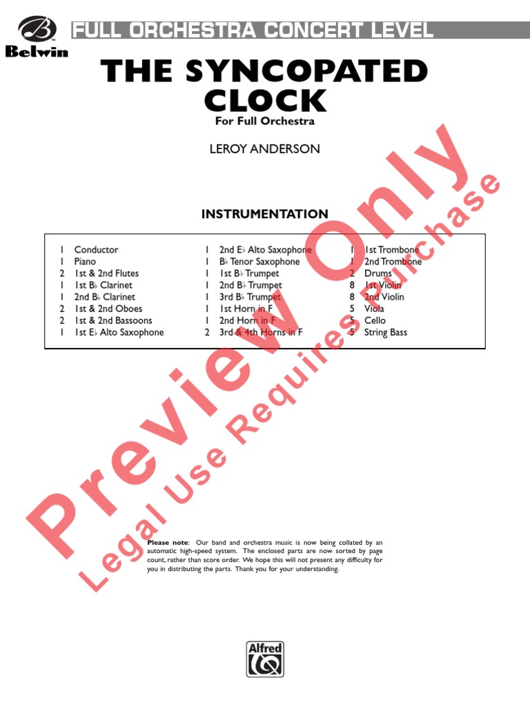 The Syncopated Clock: Preview Only | PDF | Orchestras | Classical Music