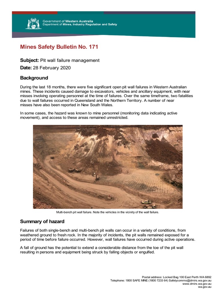 MSB No. 171 Pit Wall Failure Management | PDF | Coal Mining ...