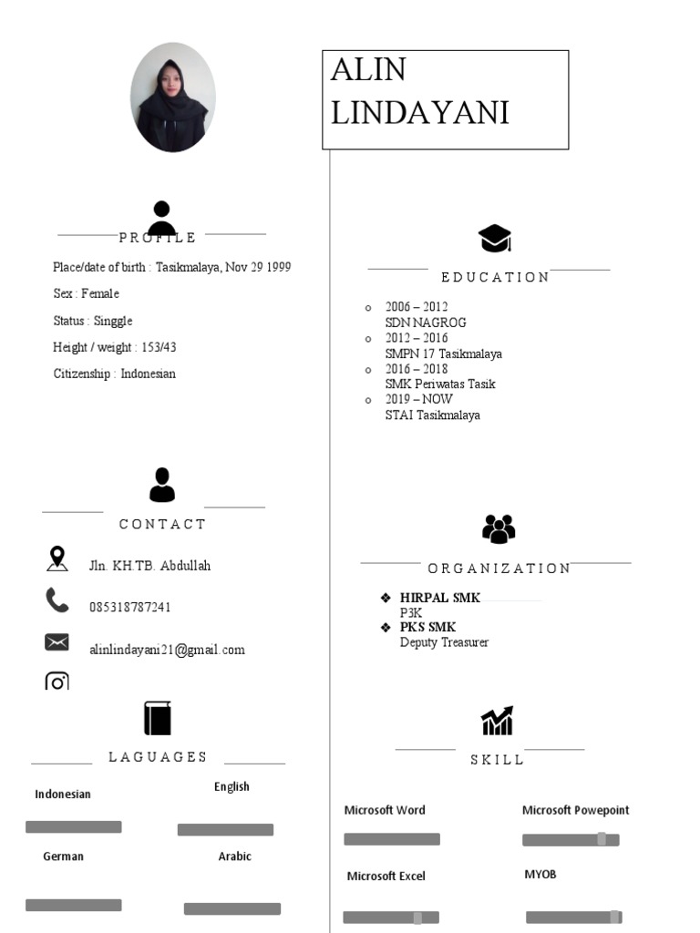 Alin Lindayani Profile & Skills | PDF