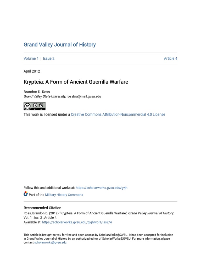 Krypteia - A Form of Ancient Guerrilla Warfare PDF | PDF | Sparta ...