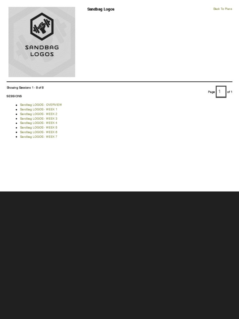 Sandbag LOGOS - WEEK 1 | PDF