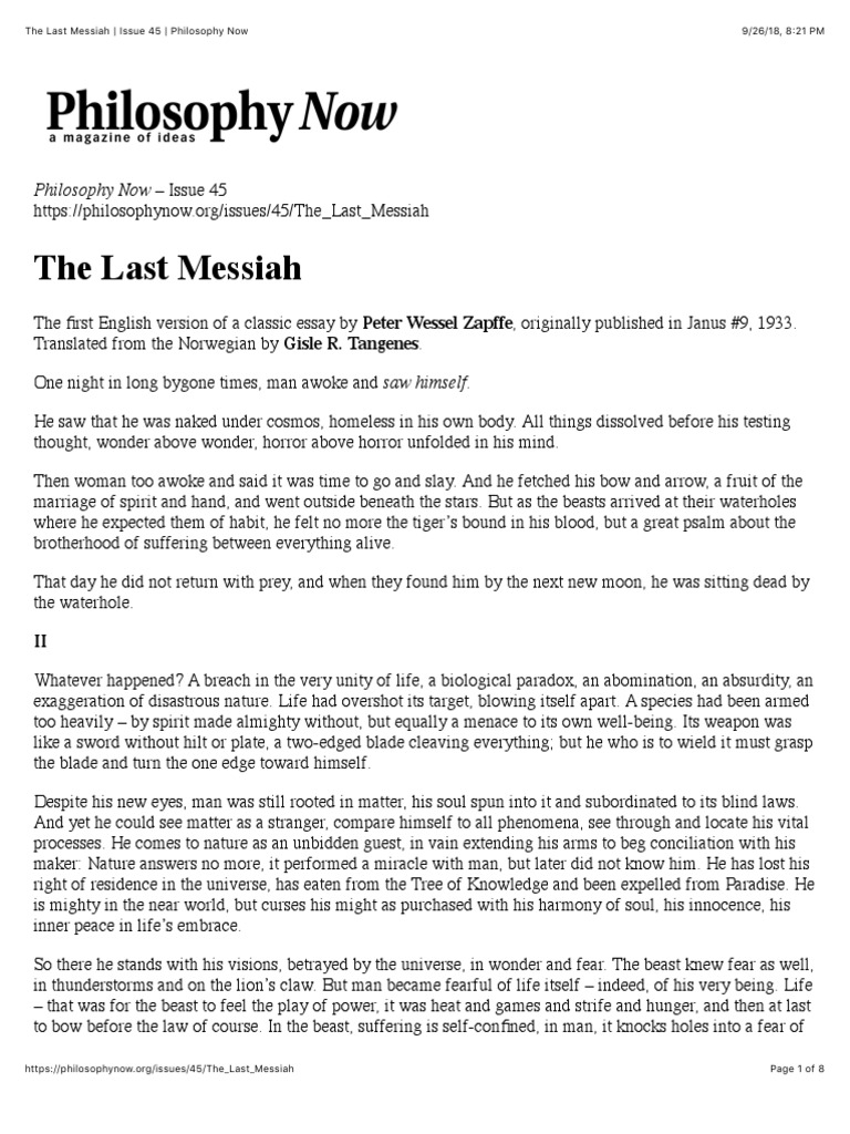 The Last Messiah | PDF