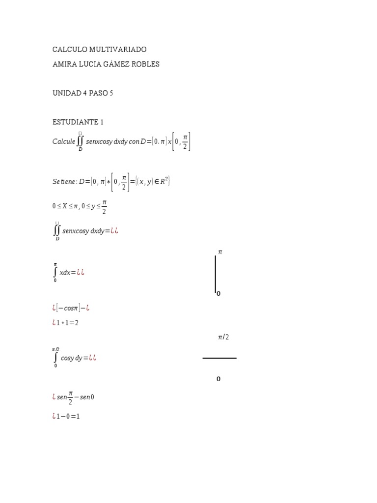 CALCULO MULTIVARIADO-UNIDAD 4 PASO 5 Tarea Amira Gamez | PDF ...