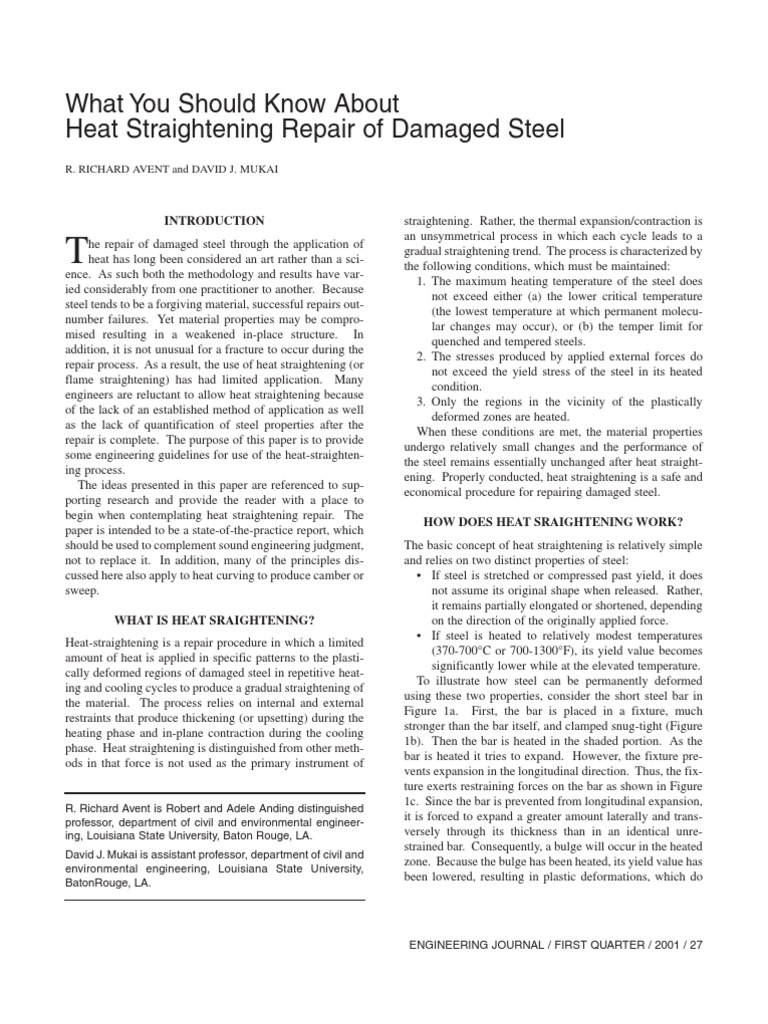 Guidelines for Heat Straightening Steel | PDF | Steel | Continuum Mechanics