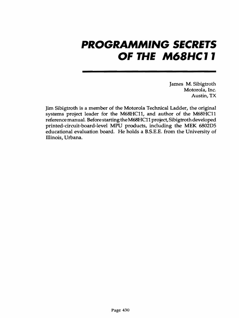 M68HC11 Programming Secrets | PDF | Microcontroller | Read Only Memory