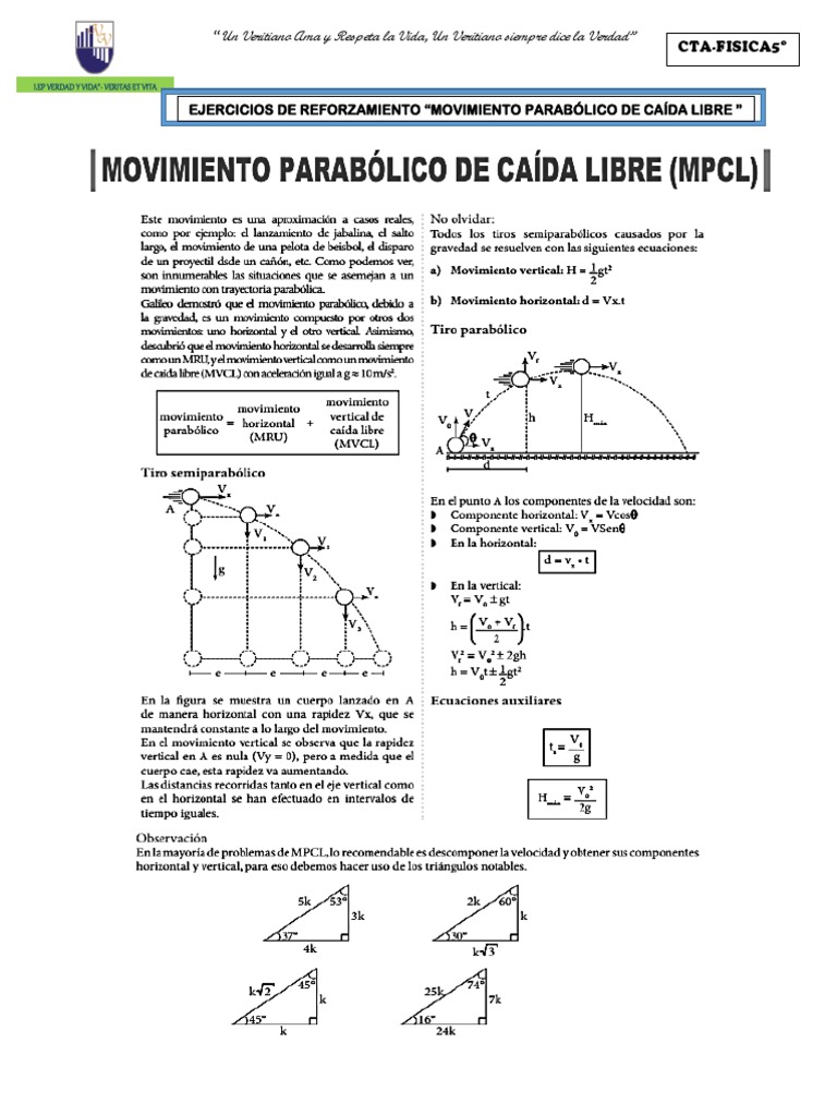 Tema Movimiento Parabolico de Caida Libre 4to. | PDF | Cocina, comidas y vino | Religión y ...