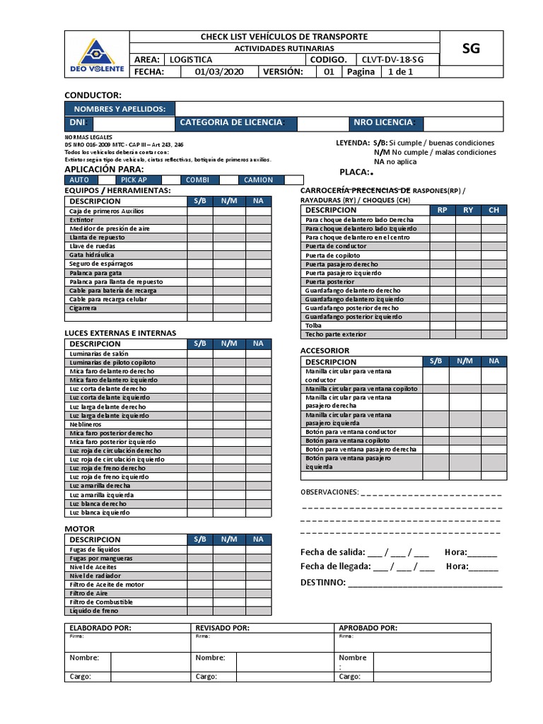 Check List Carros | PDF | Estilos de carrocería | Vehículos de ruedas