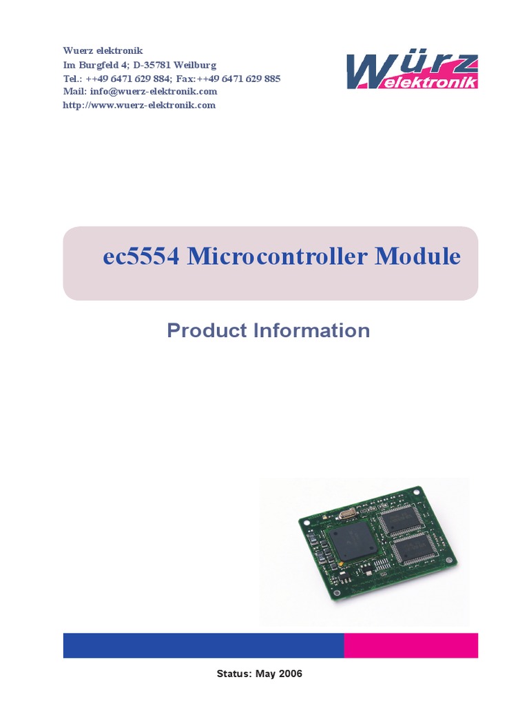 Ec5554 Microcontroller Module: Product Information | PDF | Microcontroller | Flash Memory