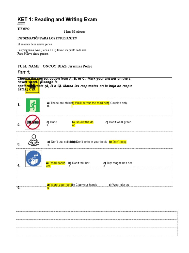 Sample Reading and Writing Exam - Questions, Passages, and Assessment ...