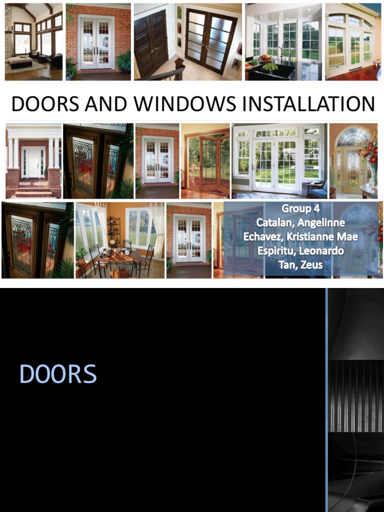 Doors and Windows Installation | PDF | Window | Door