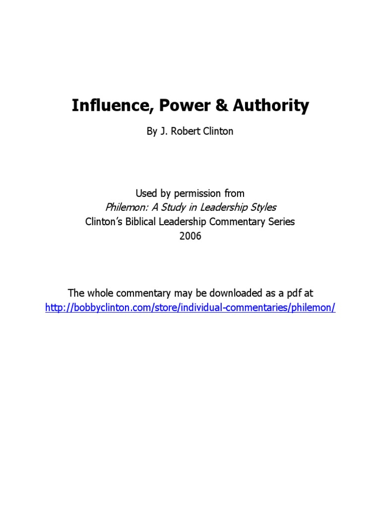 Influence Power and Authority | PDF | Power (Social And Political ...