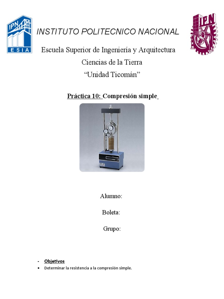 Práctica 10 Compresión Simple | PDF | Science | Ciencia aplicada