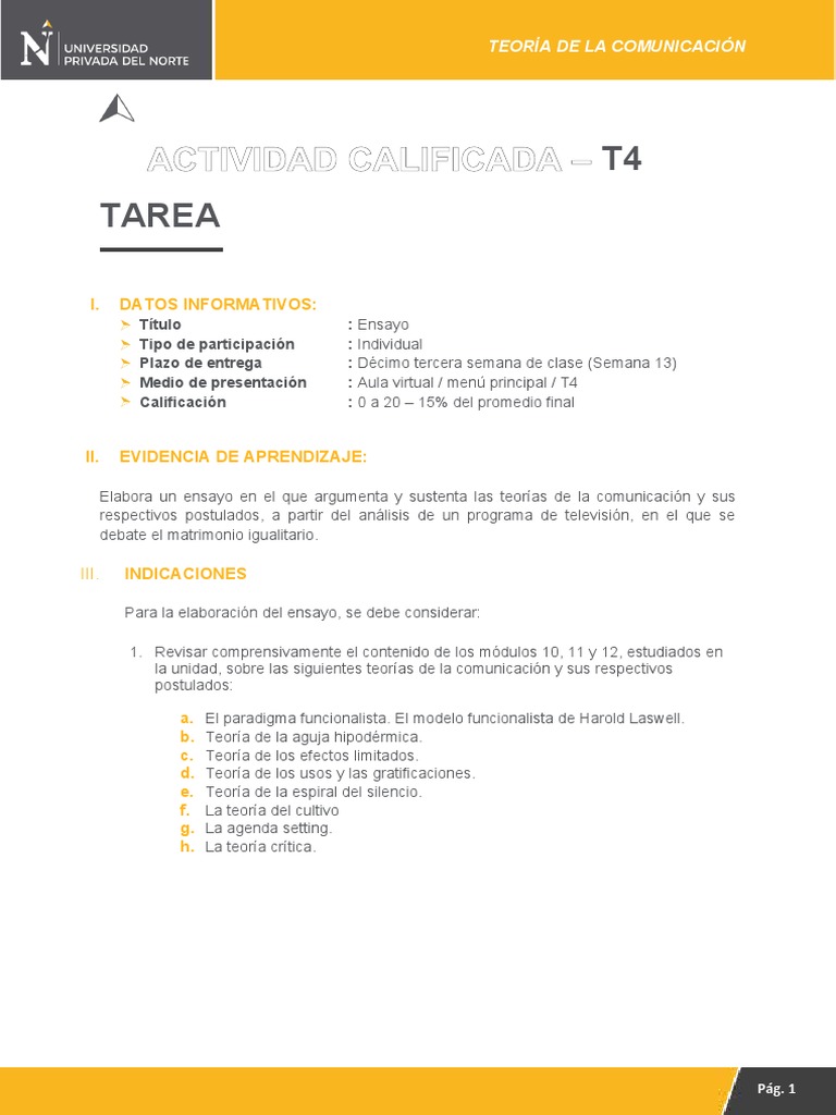 Comu 1201 T4 | PDF | Ensayos | Comunicación